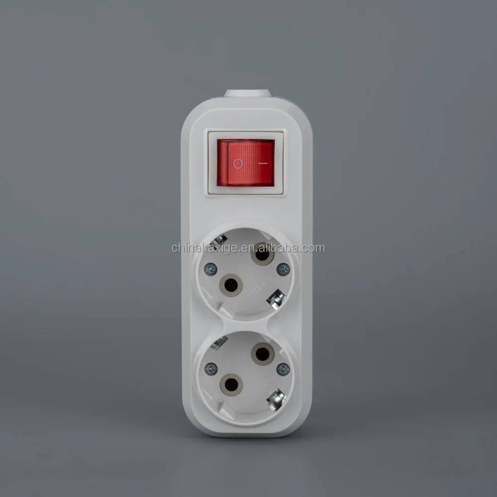 S002 Electric Multiple Home Use Schuko Extension Sockets Group Power Sockets With Button Switch ...