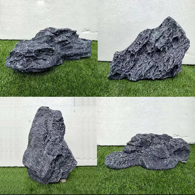 Fake Fiberglass Plastic Landscaping Stone - Handmade Large Faux Rock ...