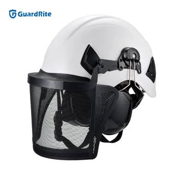 3 In 1 Rescue Construction Hard Hat Mesh Face Shield Ear Muff Safety ...