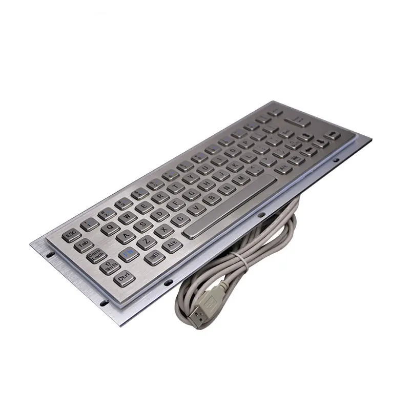 Stainless Steel Ip65 Rugged Industrial Metal Keyboard With Trackball ...