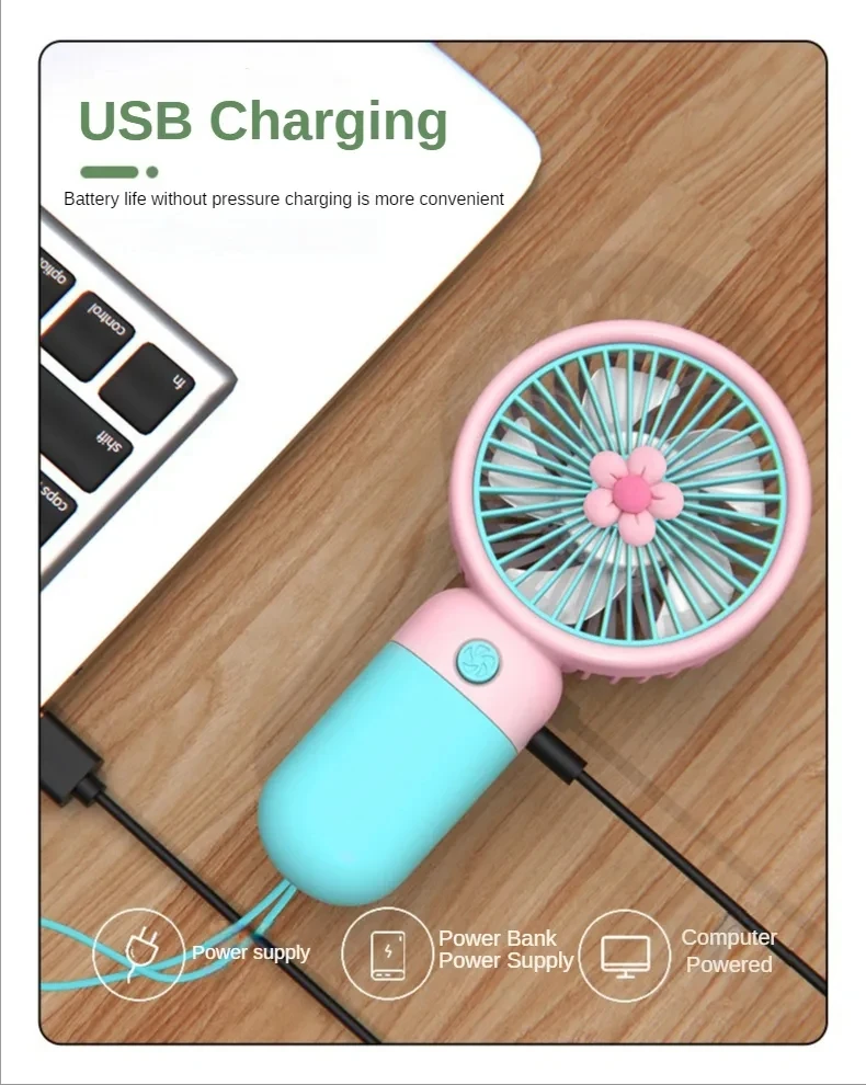 Portable Cute Handheld Fan Office Desk Top Usb Chargeable Mini Fan ...