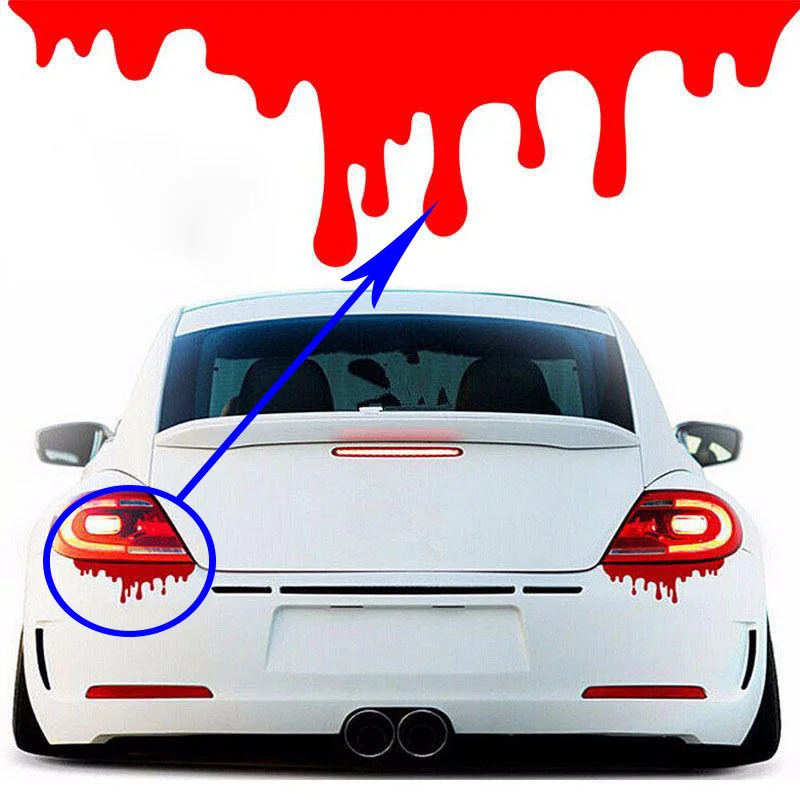Waterproof Blood Dripping Car Stickers Car Headlight Modification ...