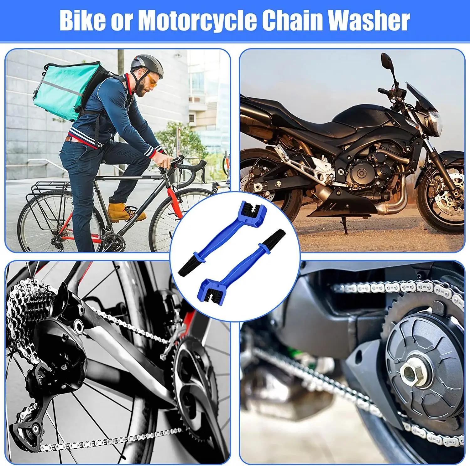 Zhenda Professional Bike Chain Scrubber Motorcycle Bike Chain Cleaning ...