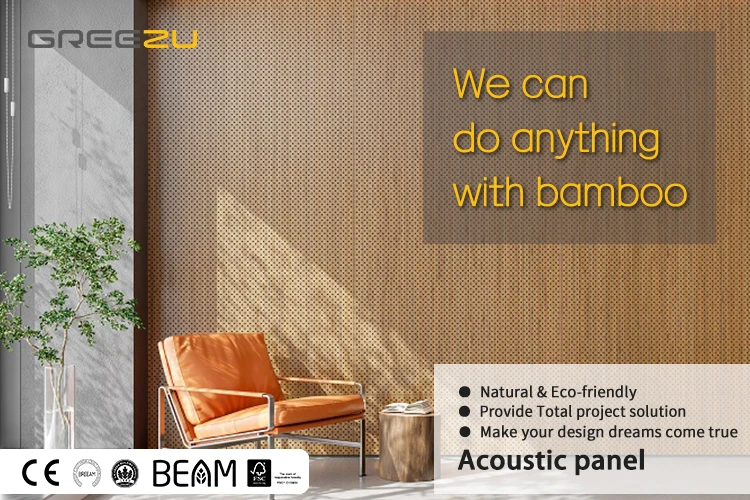 Bamboo Wooden Perforated Auditorium Sound Insulation Panels