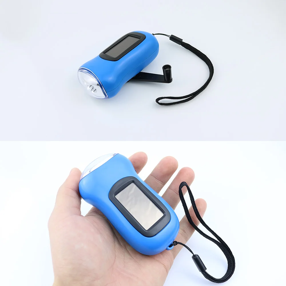 Hand Cranking Solar Powered Rechargeable Flashlight Whit Dynamo - Buy ...