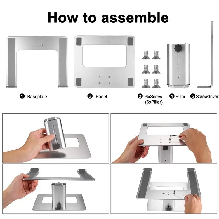 Great Roc Adjustable Height Aluminum Customize Laptop Riser Holder ...