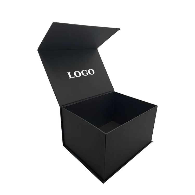 Luxury Paper Black Book Magnet Magnetbox Packaging Boxes Closure Rigid ...