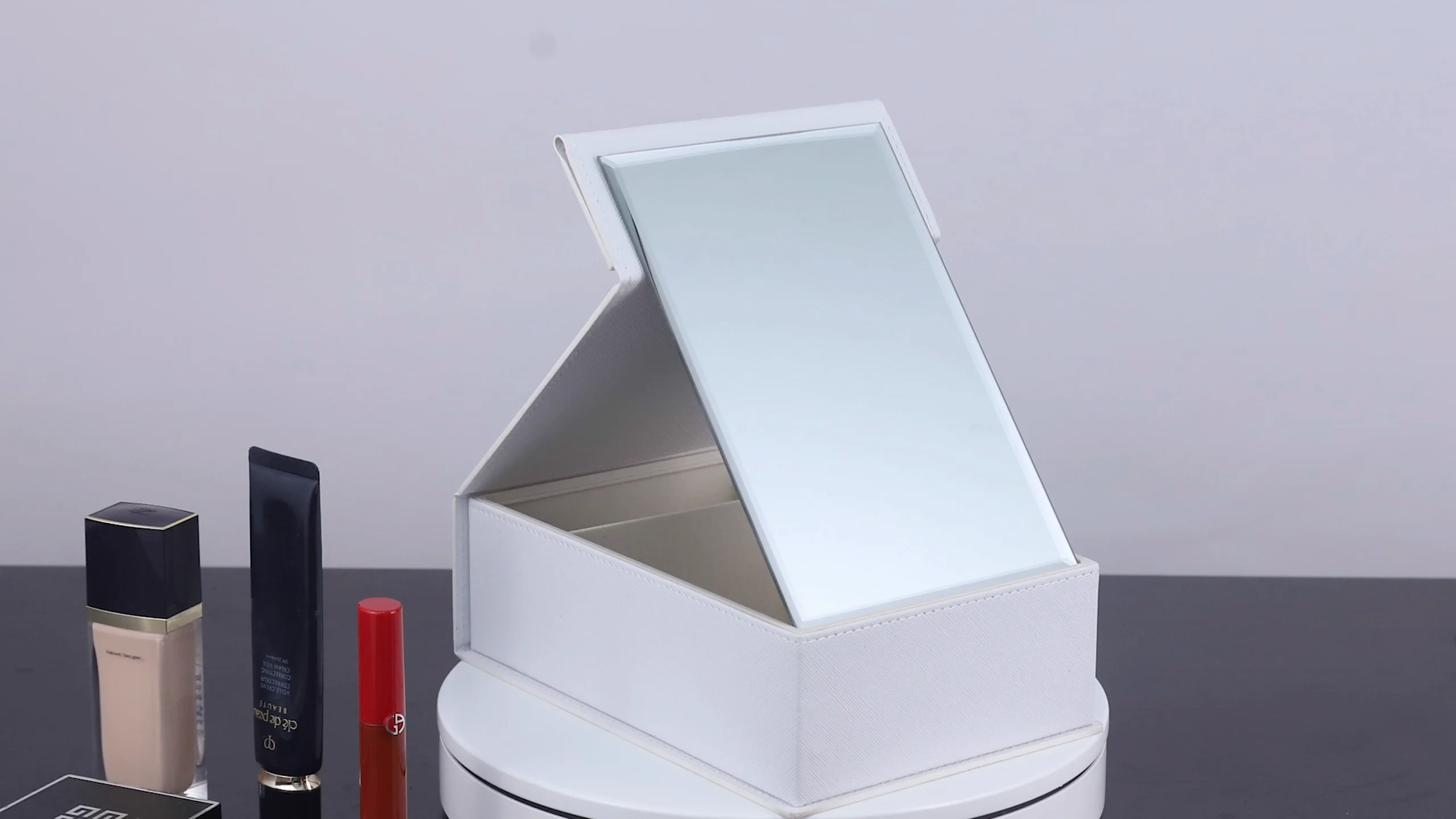 Travel Makeup Bag Case With Mirror Customizable Private Label Leather ...