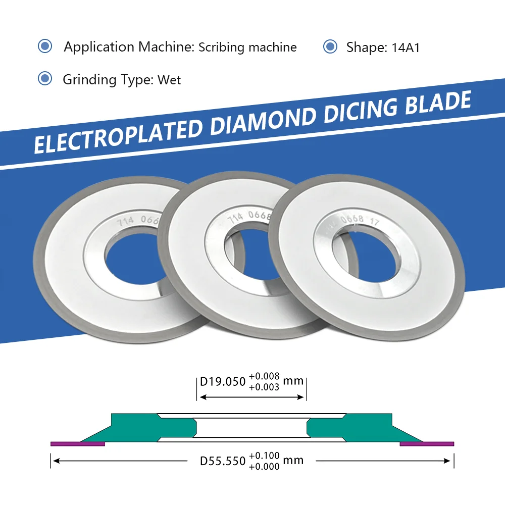 Ruizuan 12A1 Wafer Hub Dicing Saw Blade Hub Dicing Saw Blade Diamond Dicing Blades for Wafer ...