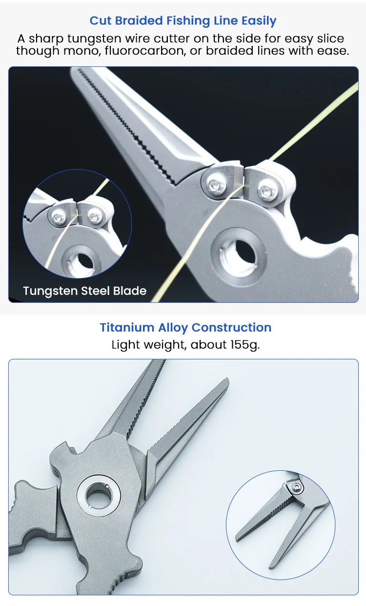 Professional Bite Fishing Pliers Spring Loaded Tungsten Steel Cutters ...