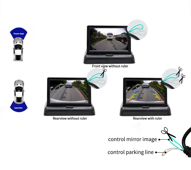 Car Reverse Camera LED Lights Parking Rear View Camera Reversing Backup ...