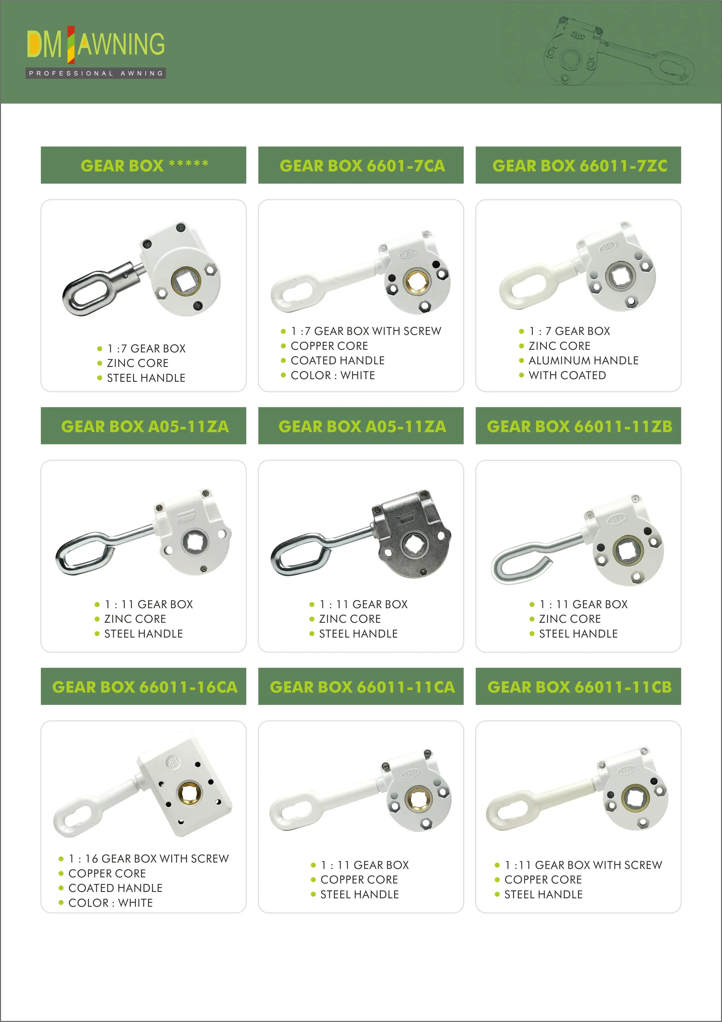 Manual Retractable Awning Gear Box - Outdoor Decor