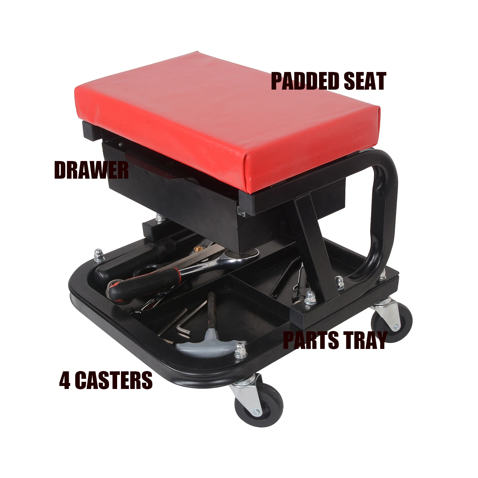 Superior Workshop Garage Stool Seat With Drawer & Parts Tray Padded ...
