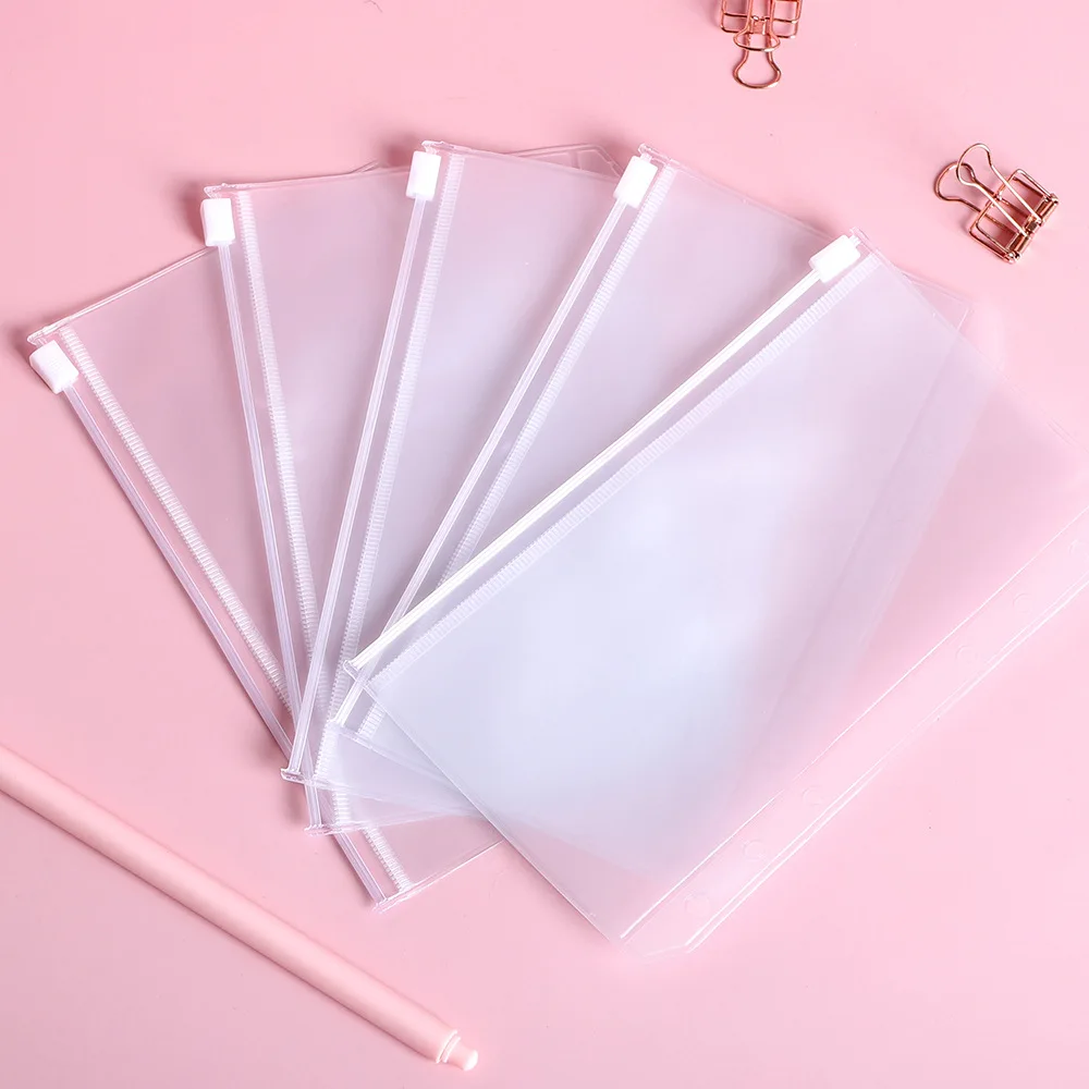 Transparent A4 B5 A5 A7 A6 PVC Clear Zipper Envelopes Pouch For Budget ...