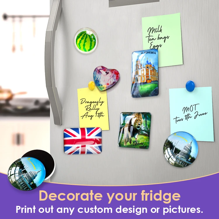 Custom Logo 3D Refrigerator Magnets Crystal Heart Shape Promo Fridge ...