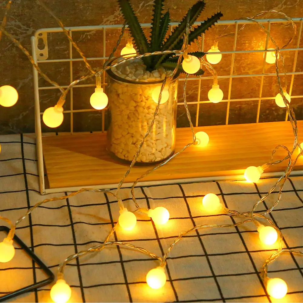 Small Round Ball Led String Lights,Outdoor Waterproof Battery Creative ...