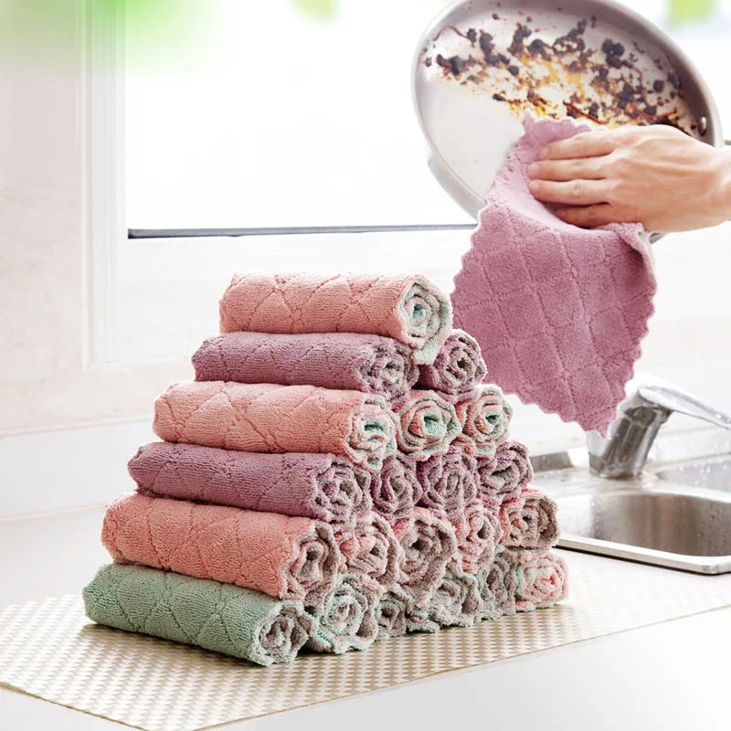 Hot Microfiber Kitchen Towels - Efficient Cleaning Solutions