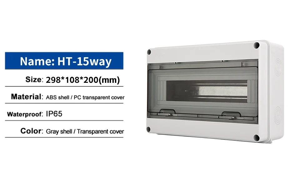 Ht-12-way Outdoor Waterproof IP65 ABS Plastic MCB Box