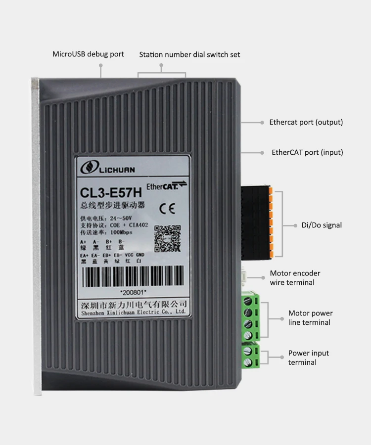 Ethercat Bus Type Stepper Motor Driver Kit 2 Phase Nema 23 Close Loop Motor Stepper Cl3-e57h ...