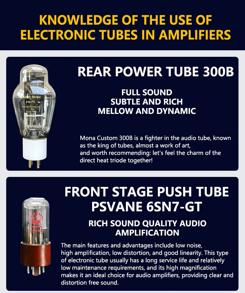 Mona Custom 300B*2 274B*1 New Black Gold 7 Tube Amplifier
