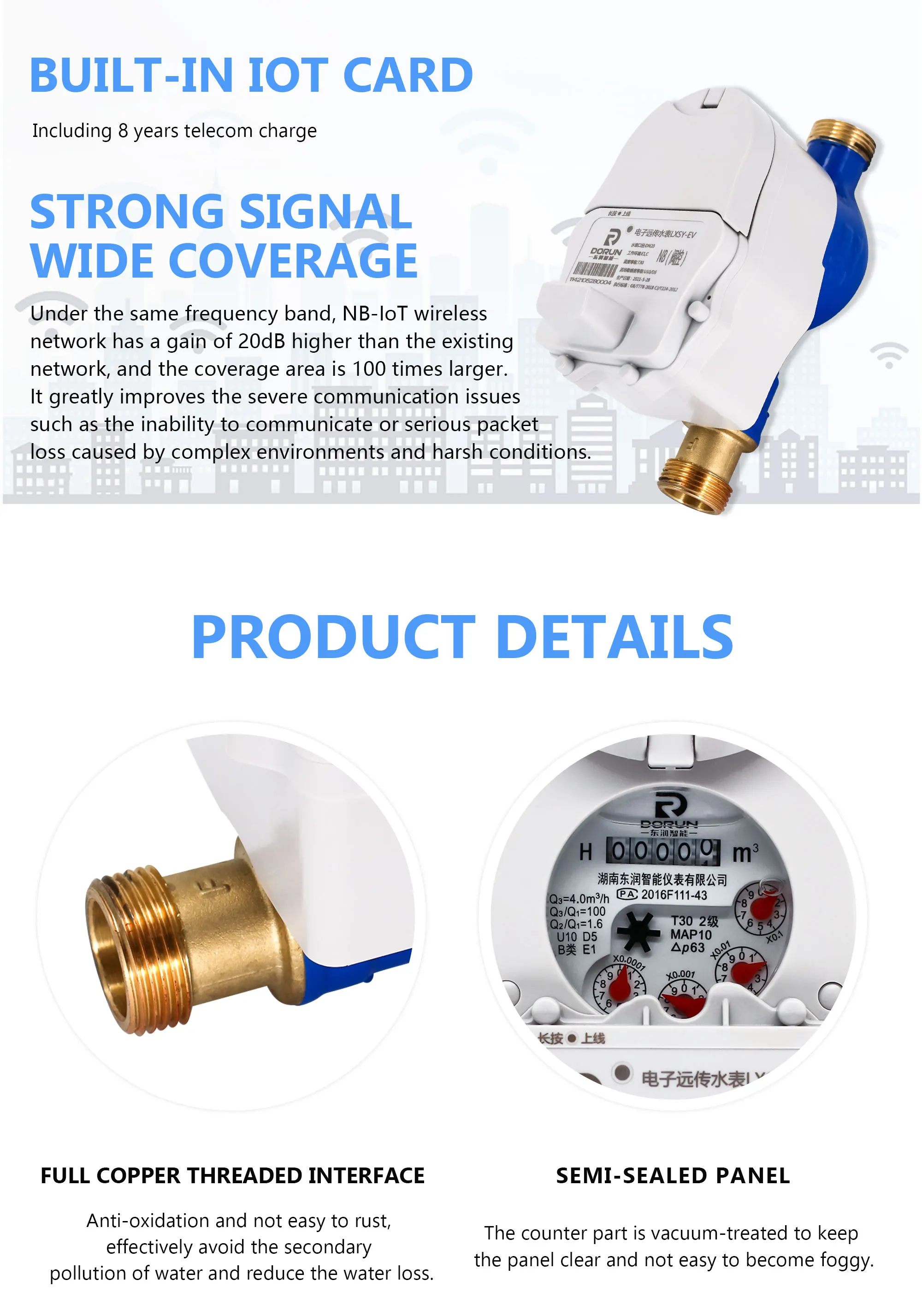 Home Smart Water Meter With Sim Wireless Connectivity Remote Reader ...