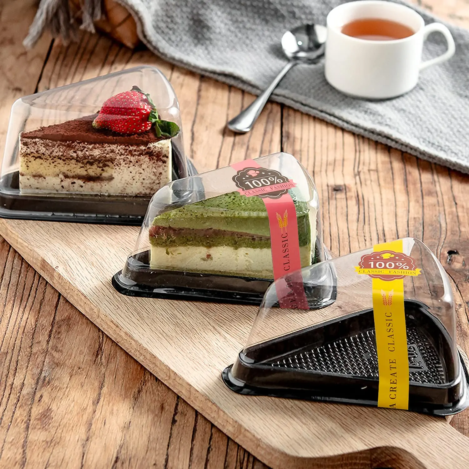 Wholesale Transparent Triangle Mousse Dessert Cake Tray Plastic ...