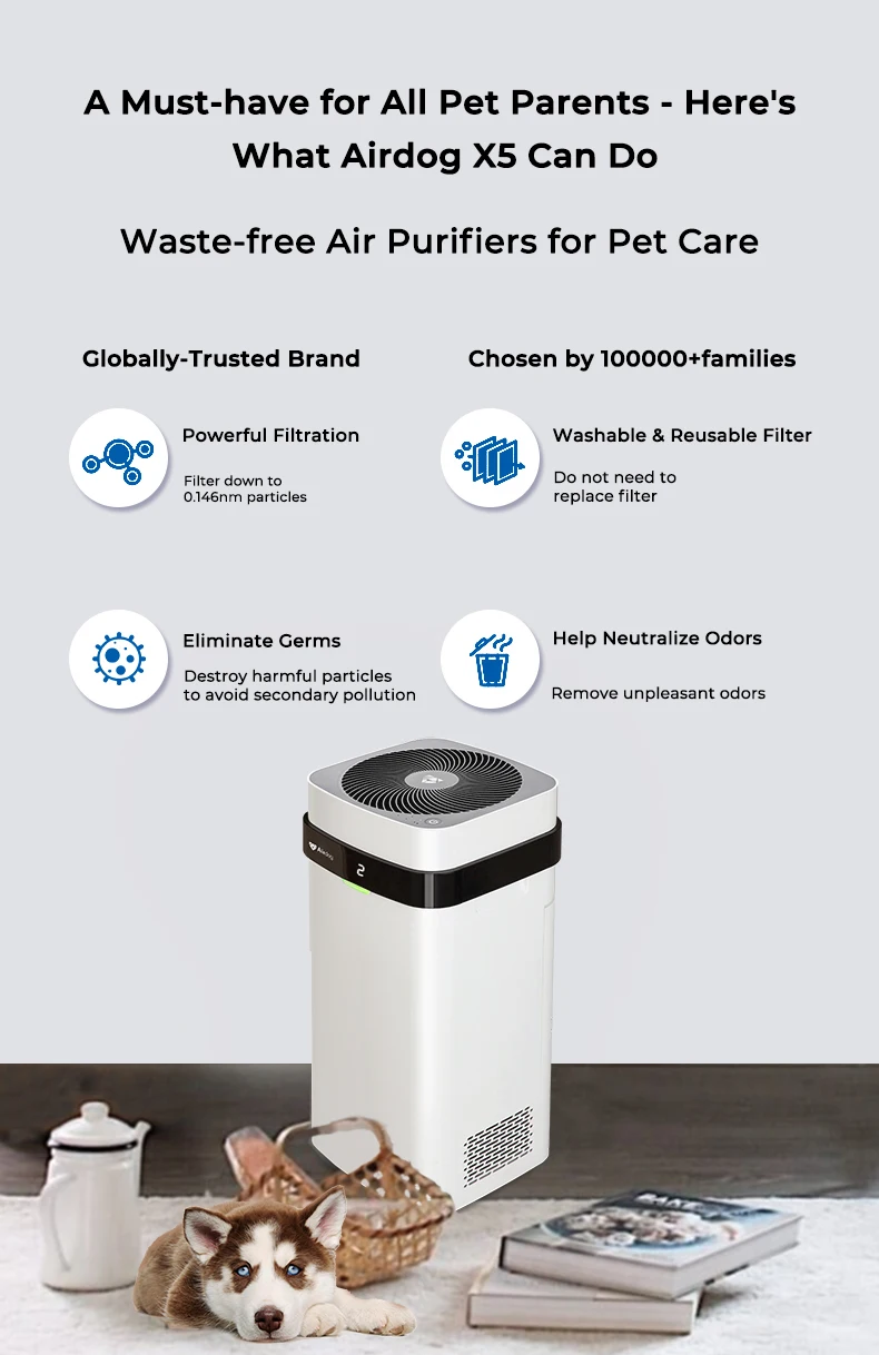 Airdog Patent ETL Certificated Air Cleaning Home Air Purifier for Pet ...