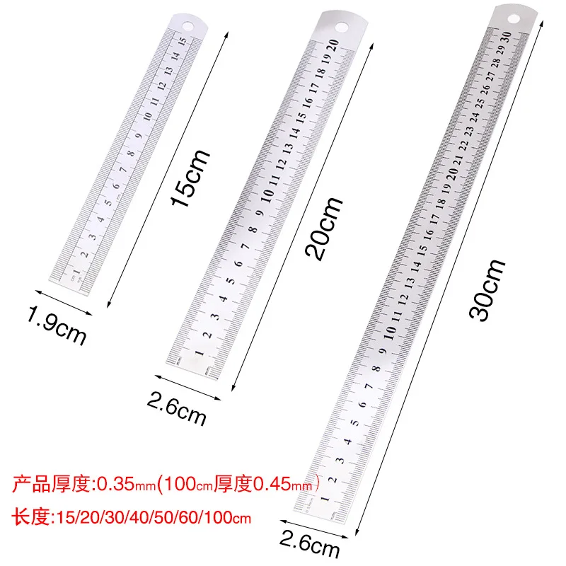 15 cm 20 cm 30 cm Metal Stainless Steel Straight Ruler For Student Alibaba