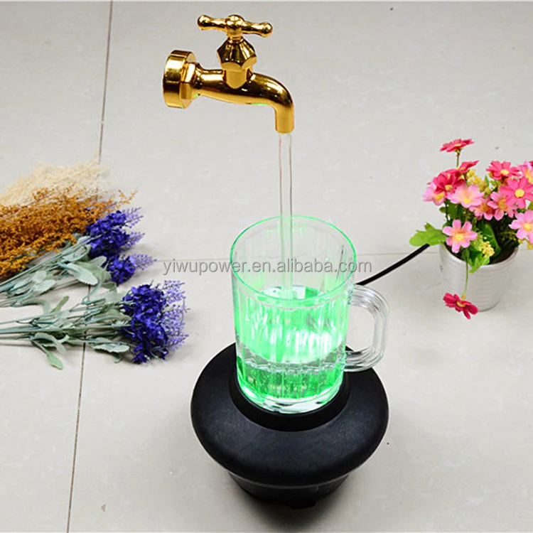 Mug Desktop Waterfall Fountain With Led Light Illuminated Beer Mug For ...