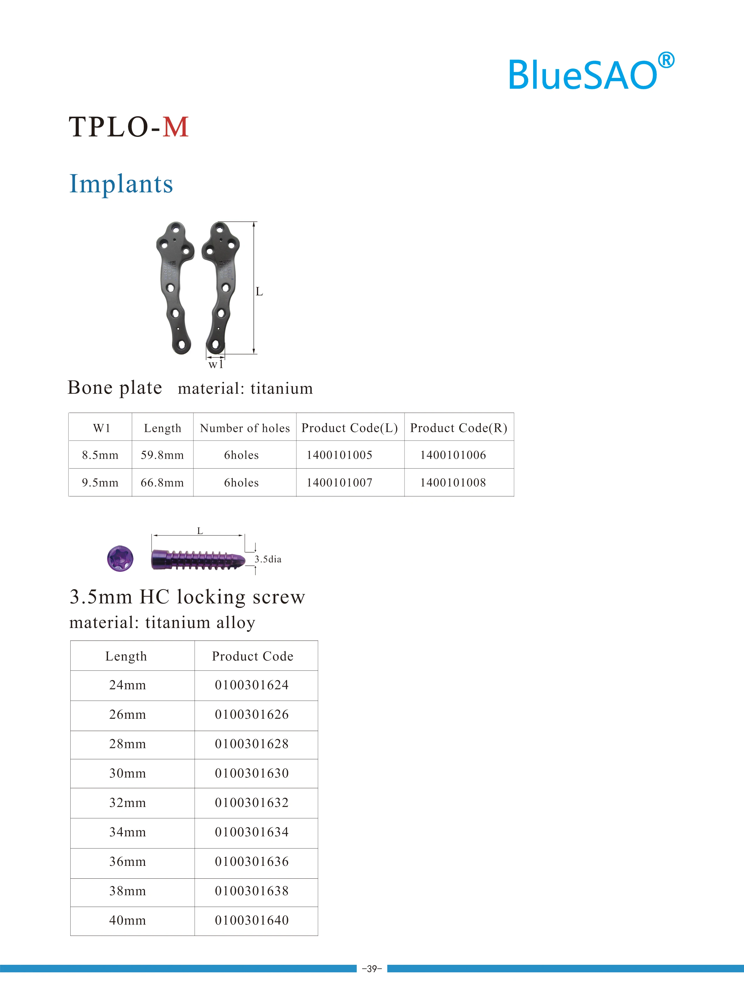BLUESAO Veterinary TPLO Kit - Orthopedic Surgical Tools