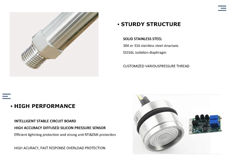 Pressure Sensor Industrial Diffused Silicon Piezoresistive Mini Water ...