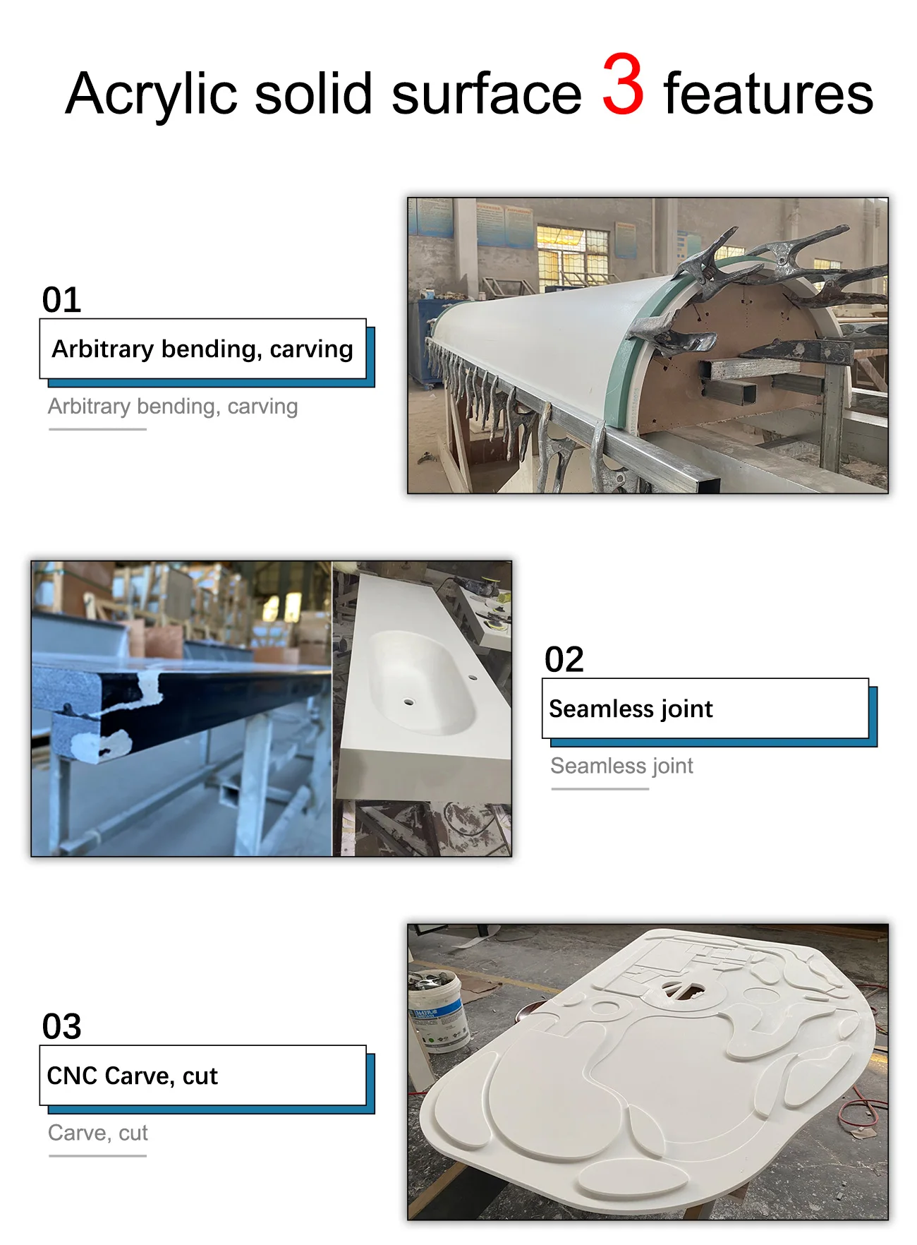 Modified Acrylic Artificial Stone Sheets Marble Color Solid Surface ...