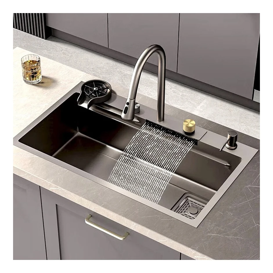 Large Single Bowl above Counter Kitchen Sink 304 Stainless Steel ...