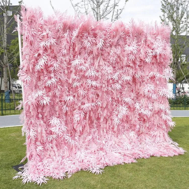 White Feather Wall Backdrop 8ft X 8ft Wedding Wall Artificial Flowers ...