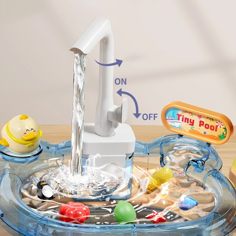 Electric Play Sink With Running Water,Kids Kitchen Sink & Fishing Play ...