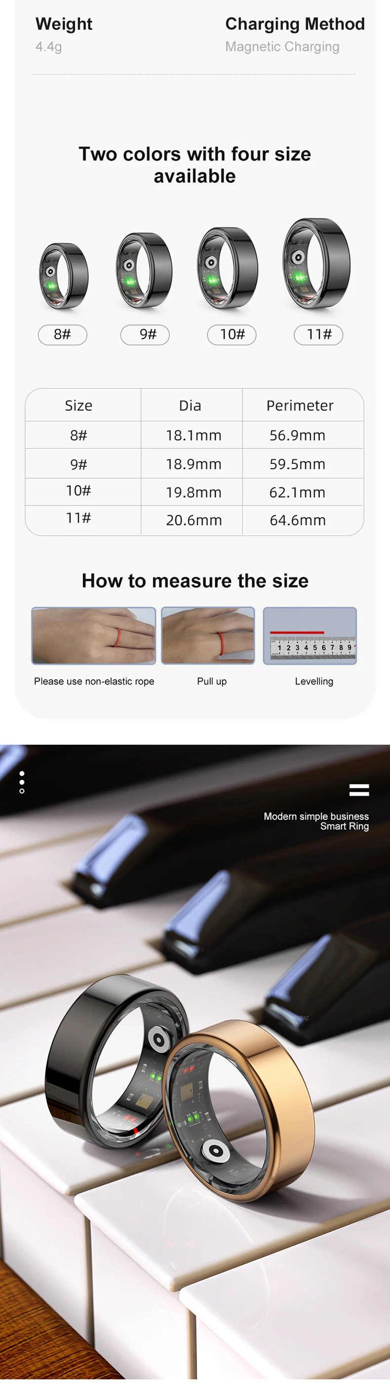 2024 Hot Smart Ring R02 - Stainless Steel & Heart Rate Monitoring