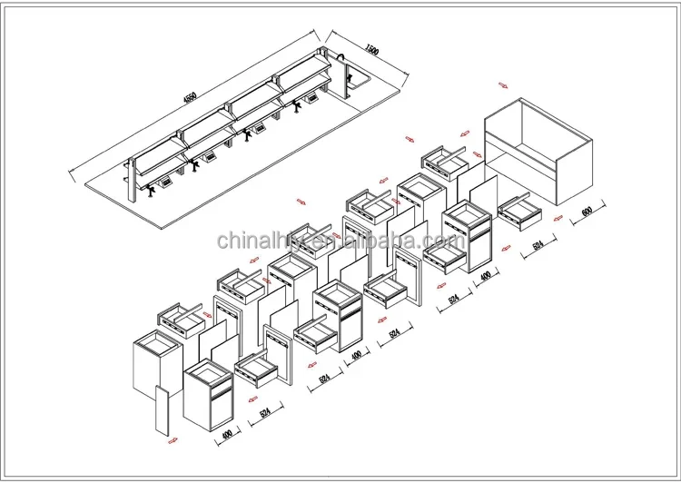 Chemical Resistant Dental Lab Work Bench With Three Section Universal Suction Hood Pp Material
