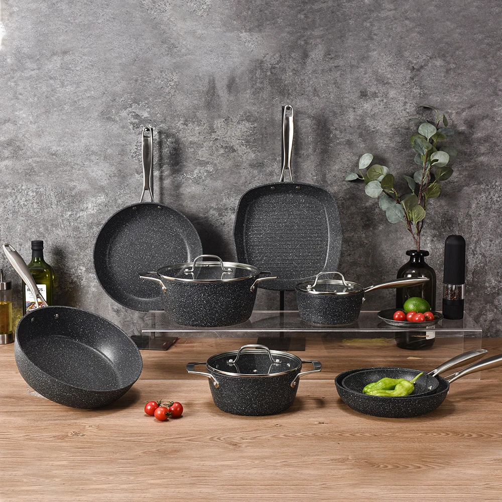 Kitchen Custom Green Cooking Ware Non Stick Cookware Set Aluminium ...