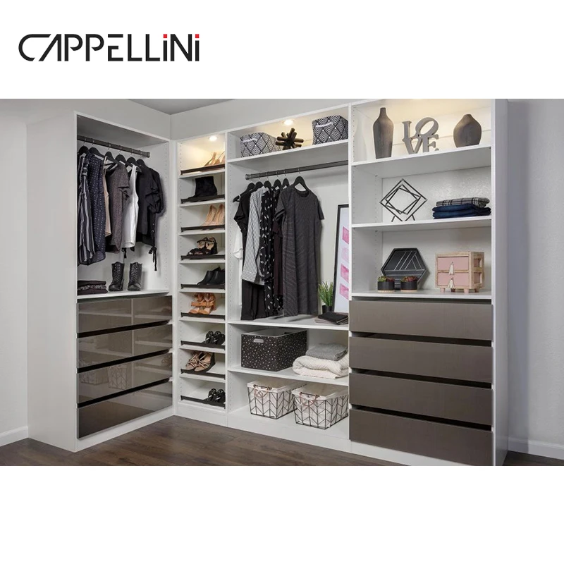 Luxury Mdf Closet Storage System Organizer Bedroom Furniture Modular ...