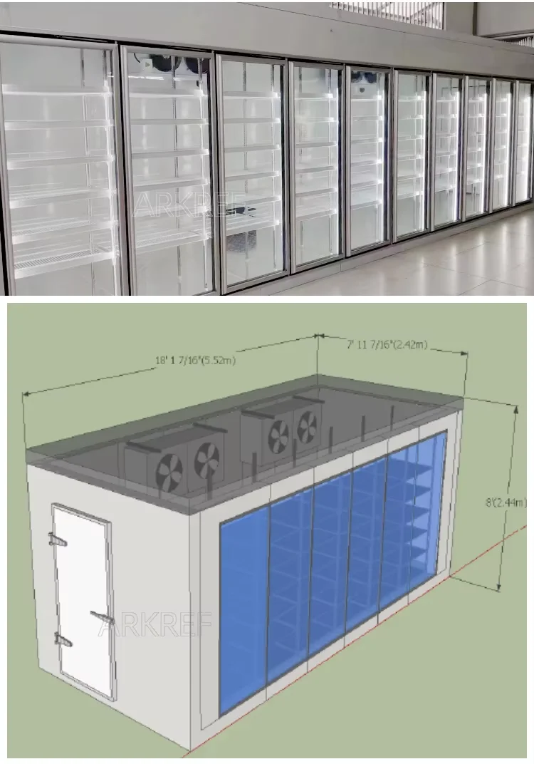 High Quality Display Walk in Cooler Storage Refrigeration Display Walk ...