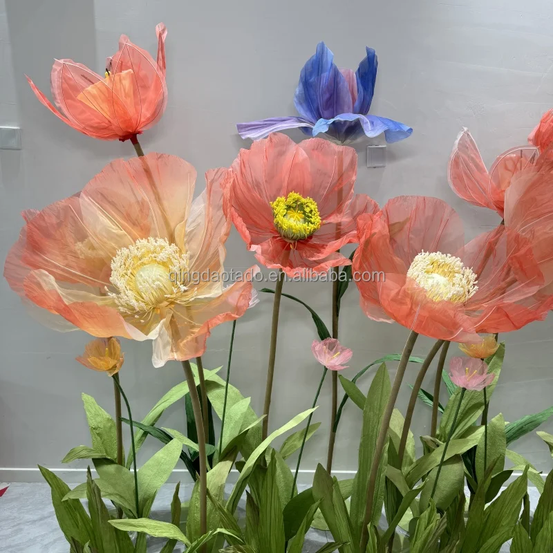 Customizable Organza Silk Paper Giant Flowers for Events