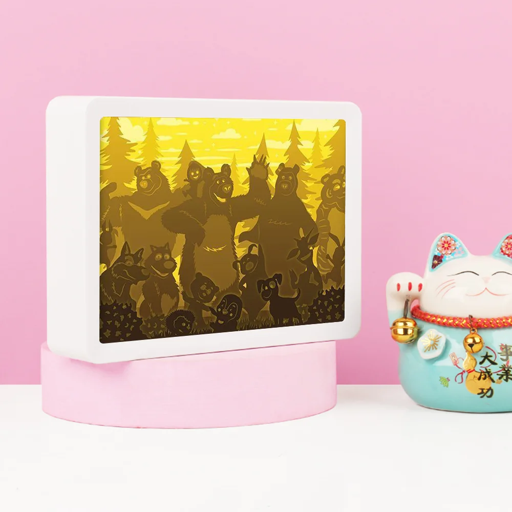 Cartoon Box Masha And The Bear Shadow Box Frame Plastic Frames For ...