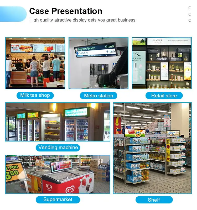 4k 57 Inch Ultra Wide Supermarket Wifi Android Shelf Stretched Bar Lcd ...