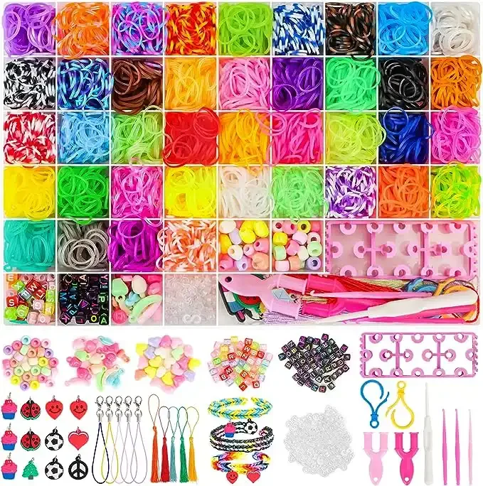 5000+ Rubber Loom Bands Starter Kit 40 Colors Loom Bands Kit For Diy ...