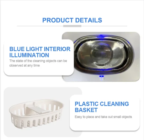 Popular Design 600ml Mini Portable Digital Ultrasonic Cleaner ...