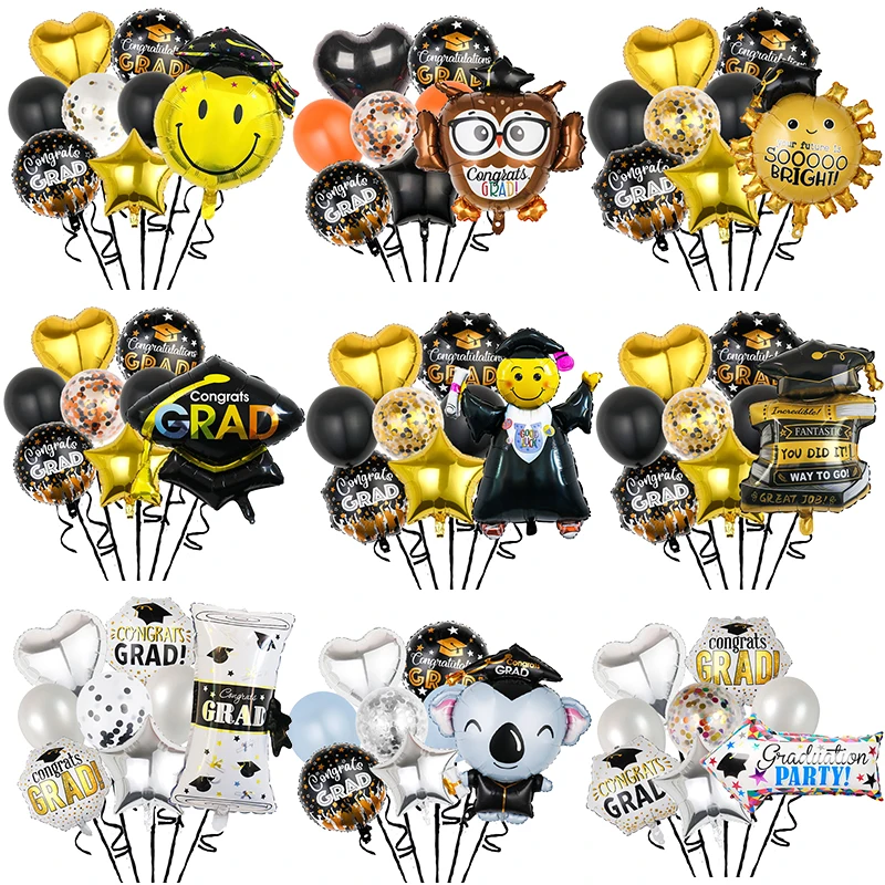 8pcs Graduation Balloon Graduation Certificate Foil Balloons Congrats ...
