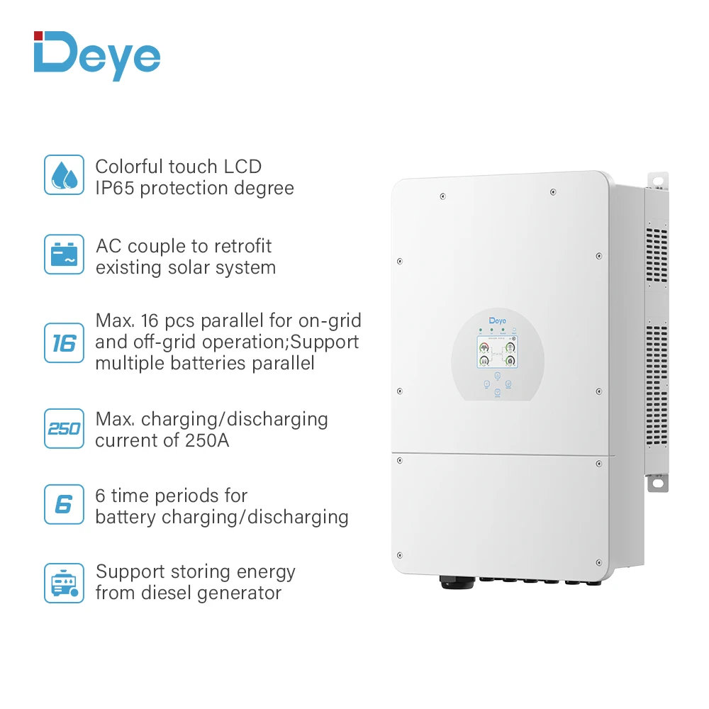 Deye Hybrid On Off Grid Inverter 3 Phase 10kw Transformer Solar Inverter Parallel - Buy Deye On ...