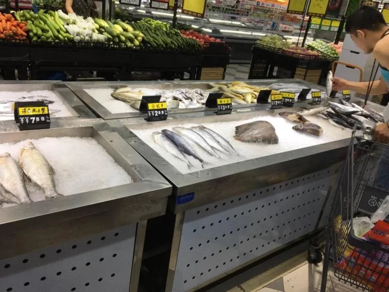 Supermarket Frozen Display Stand - Chilled Seafood Counter
