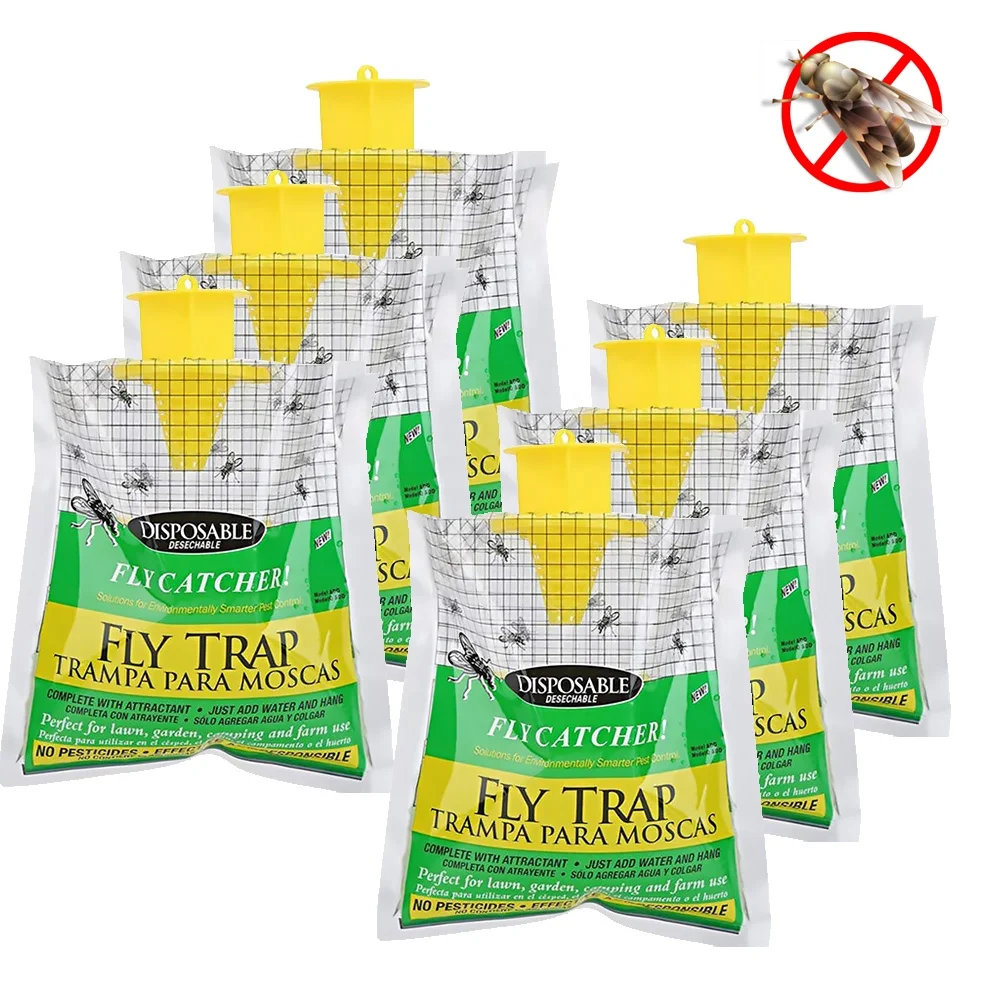 Fly Trap Outdoor Hanging Disposable Fly Fruit Trap Big Bag Fly Catcher ...