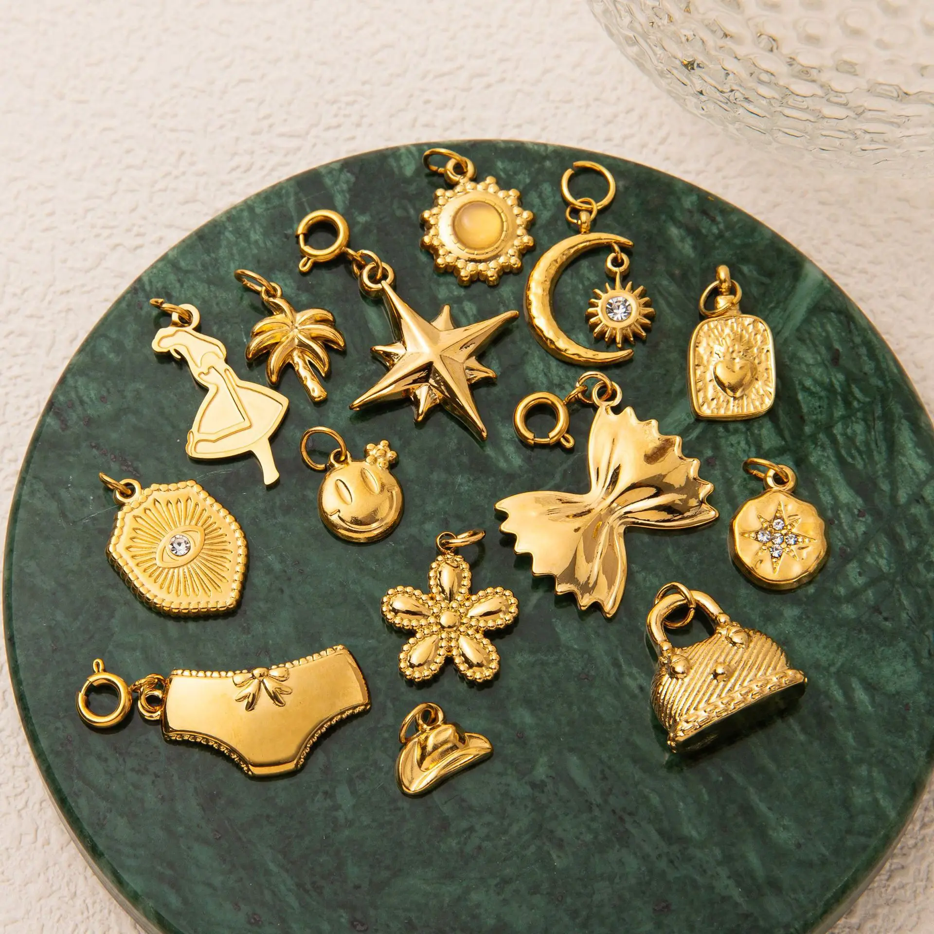 Golden Beach & Boudoir | 18K PVD Gold Plated Stainless Steel Charm ...